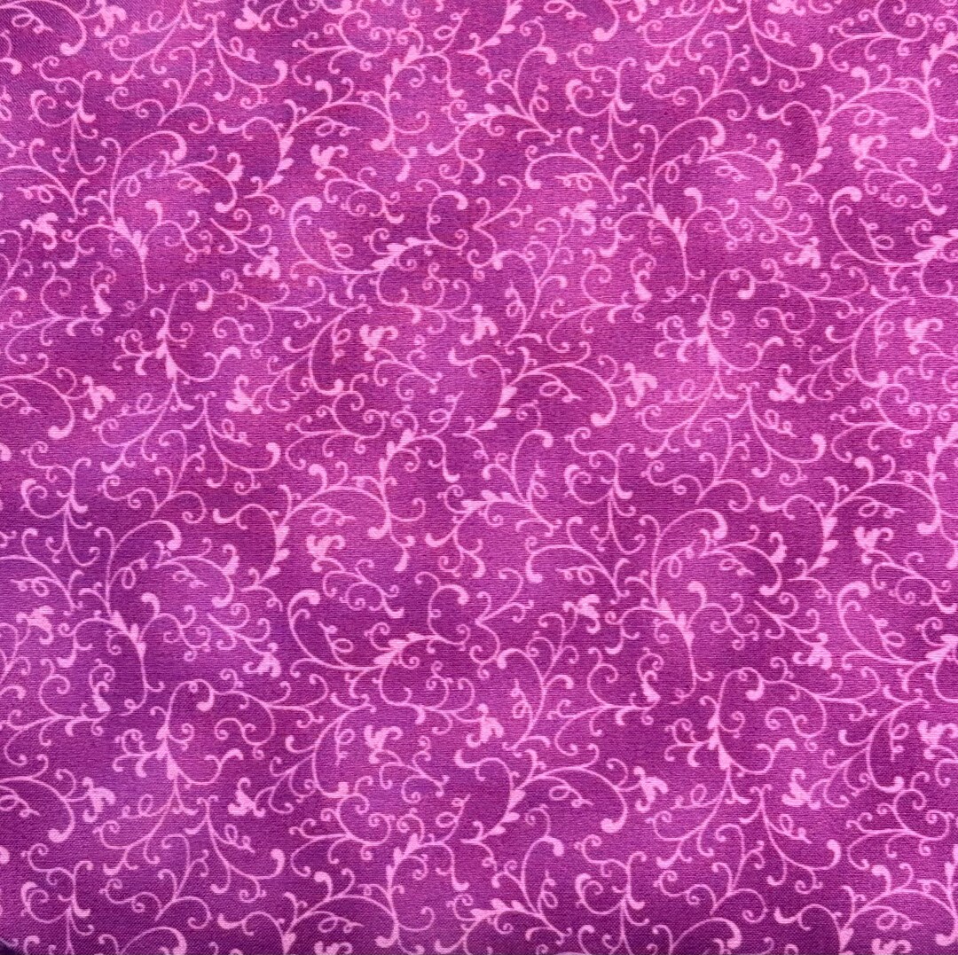 Purple Dancing Vines Tonal Cotton Fabric -P & B,by the HALF YARD ...