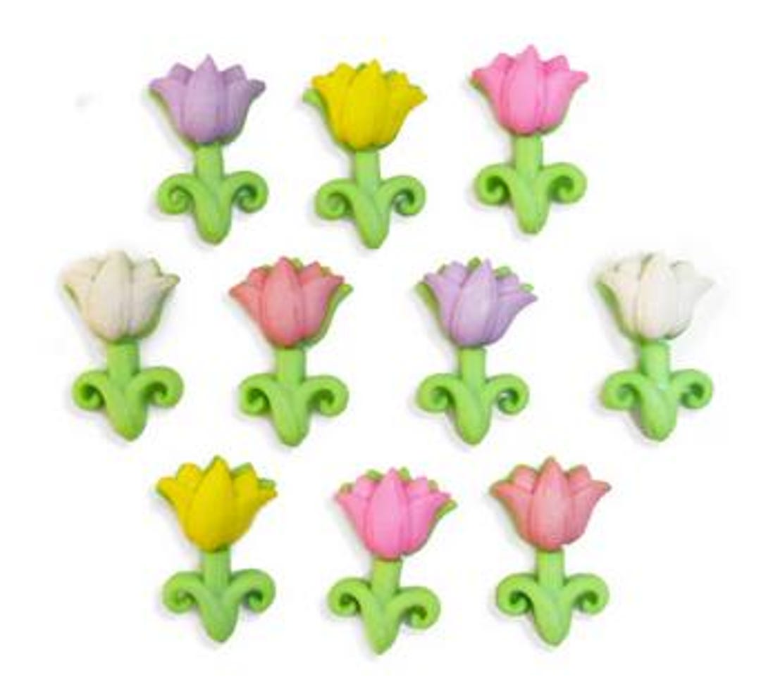Tiny Tulips Spring Garden Flower Embellishments,perfect for Easter ...