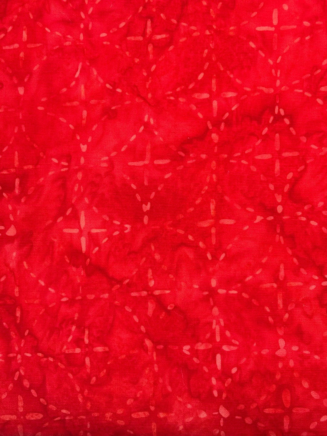 Ruby Red Stitch Batik Cotton Fabric, Geo Stitch,by the Half Yard - Etsy