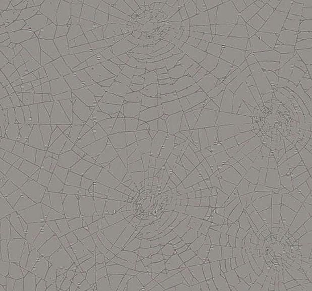Gray Spider Web Cotton Fabric , Silver Metallic Accents by Maywood -by ...