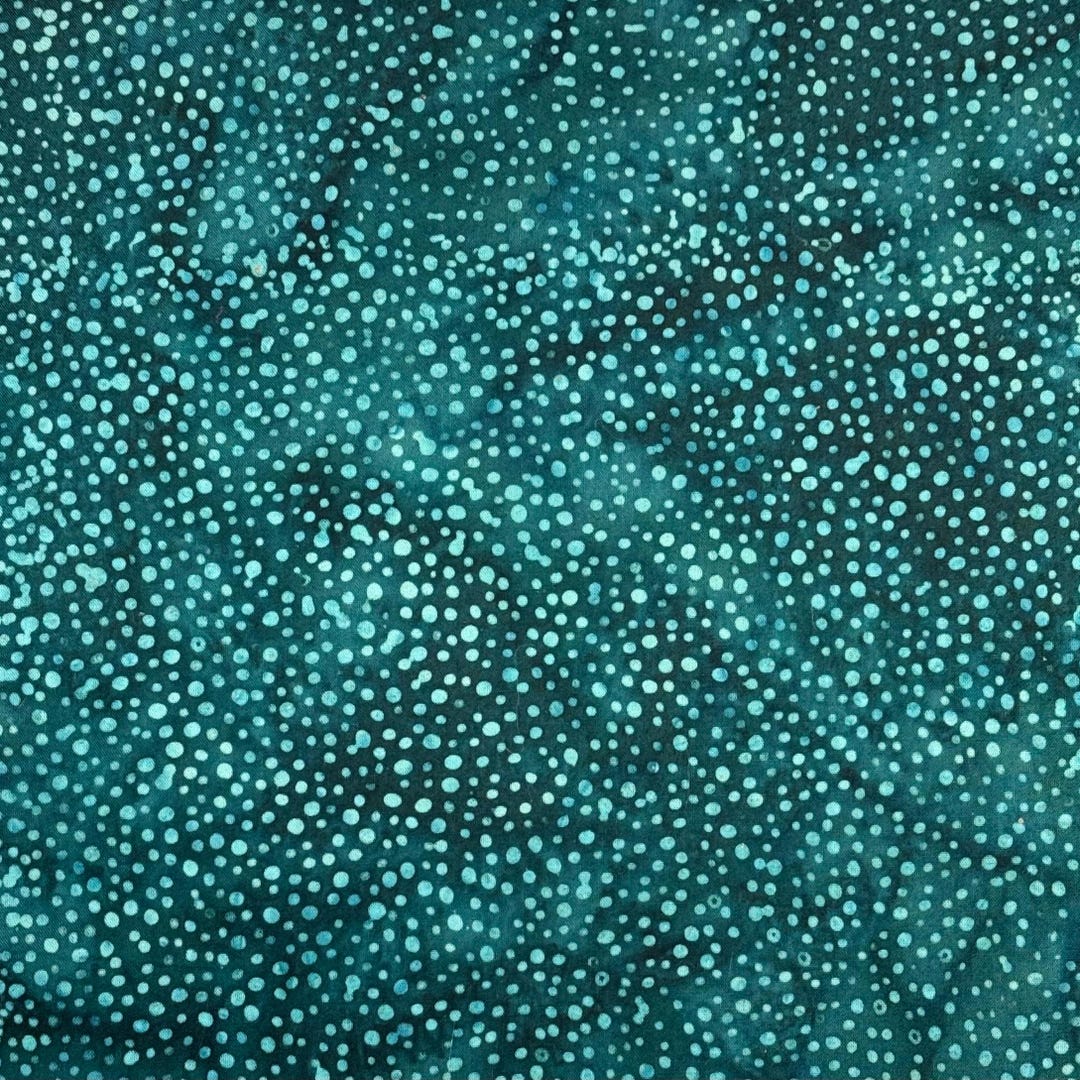 Jade Dotted Batik Cotton Fabric- Green Viridian , by the HALF YARD ...