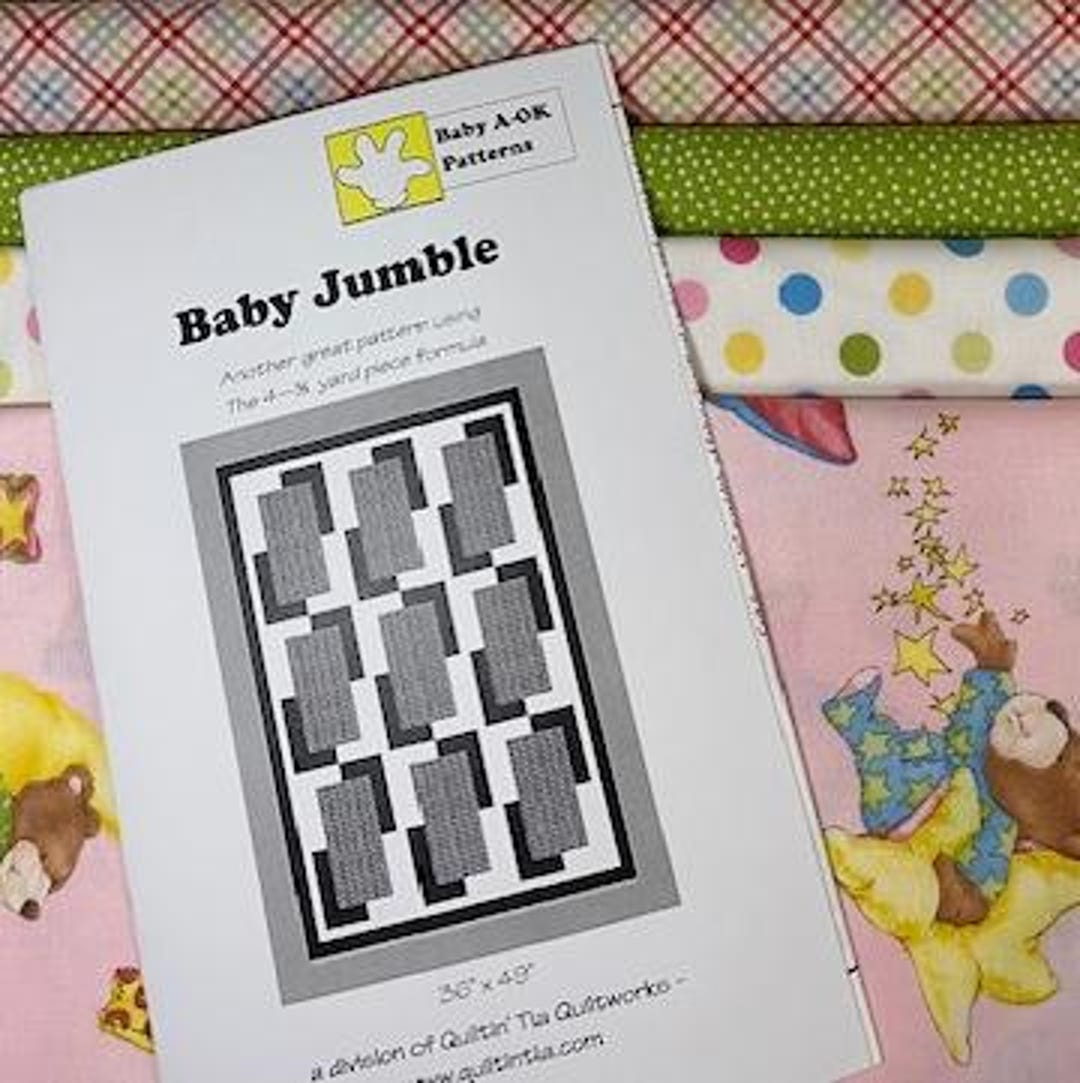 Baby Girl Quilt Kit Reaching for the Stars Green, Yellow, Pink and Rose ...