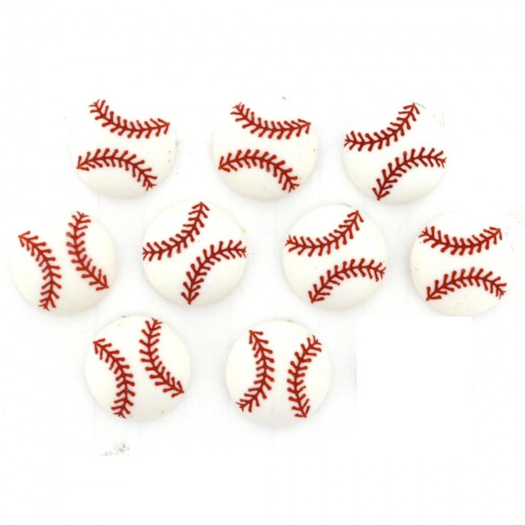 Baseball Button Pack- Baseballs-antique Baseball Ivory With Red ...