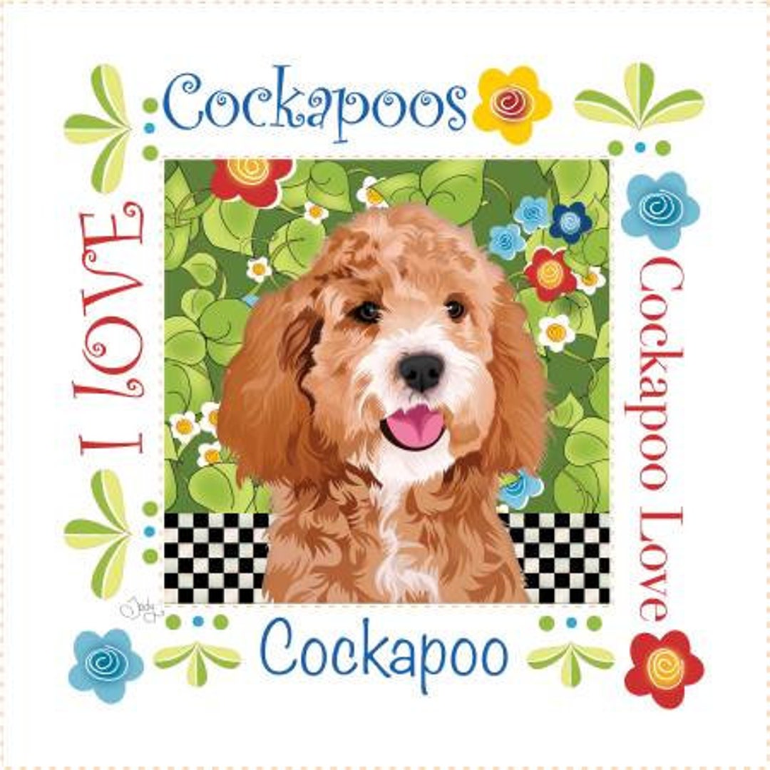 Cockapoo Dog Art Panel 6in Panel, From Jody Houghton Designs in Pre ...