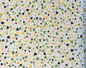 Triangles Oxford Cotton Fabric Green Blue or Brown Black Geometric ...