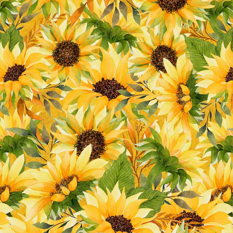 Sunflower Fabric by the Yard - Etsy
