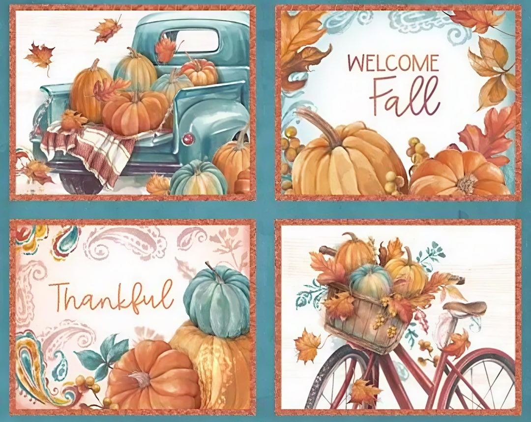 Thanksgiving Place Mat Kit- Pumpkin Please Place Mat Cotton Fabric ...