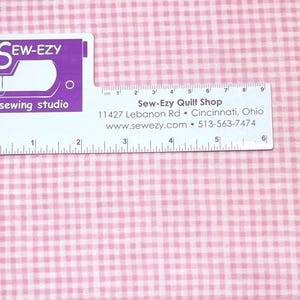 Pink Gingham Cotton Fabric , Windham, by the HALF YARD ,continuous Cuts ...