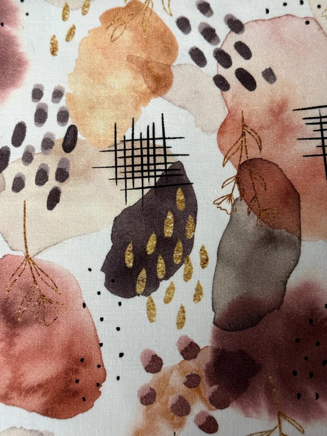 Earth Tone Abstract Cotton Fabric by the HALF YARD - P&B Textiles ...