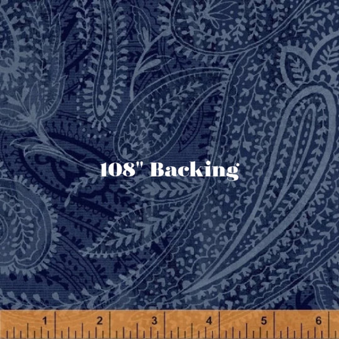 Navy Blue Paisley Wide Back Fabric by Windham 108 Cotton Yardage - Etsy