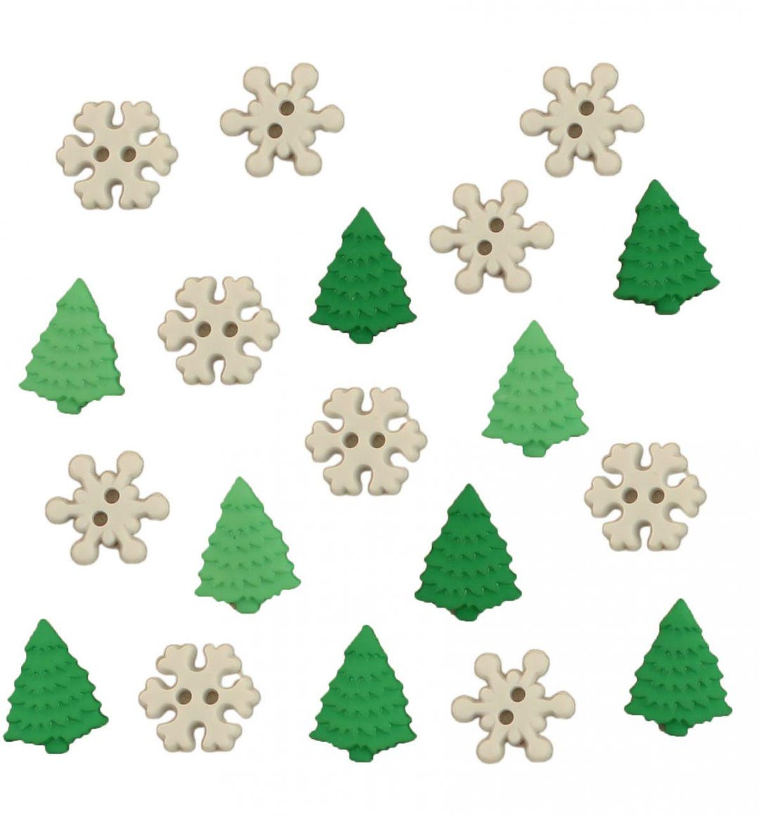 Tiny Blizzard Christmas Tree Button Pack, Snowflake Buttons- Crafter ...