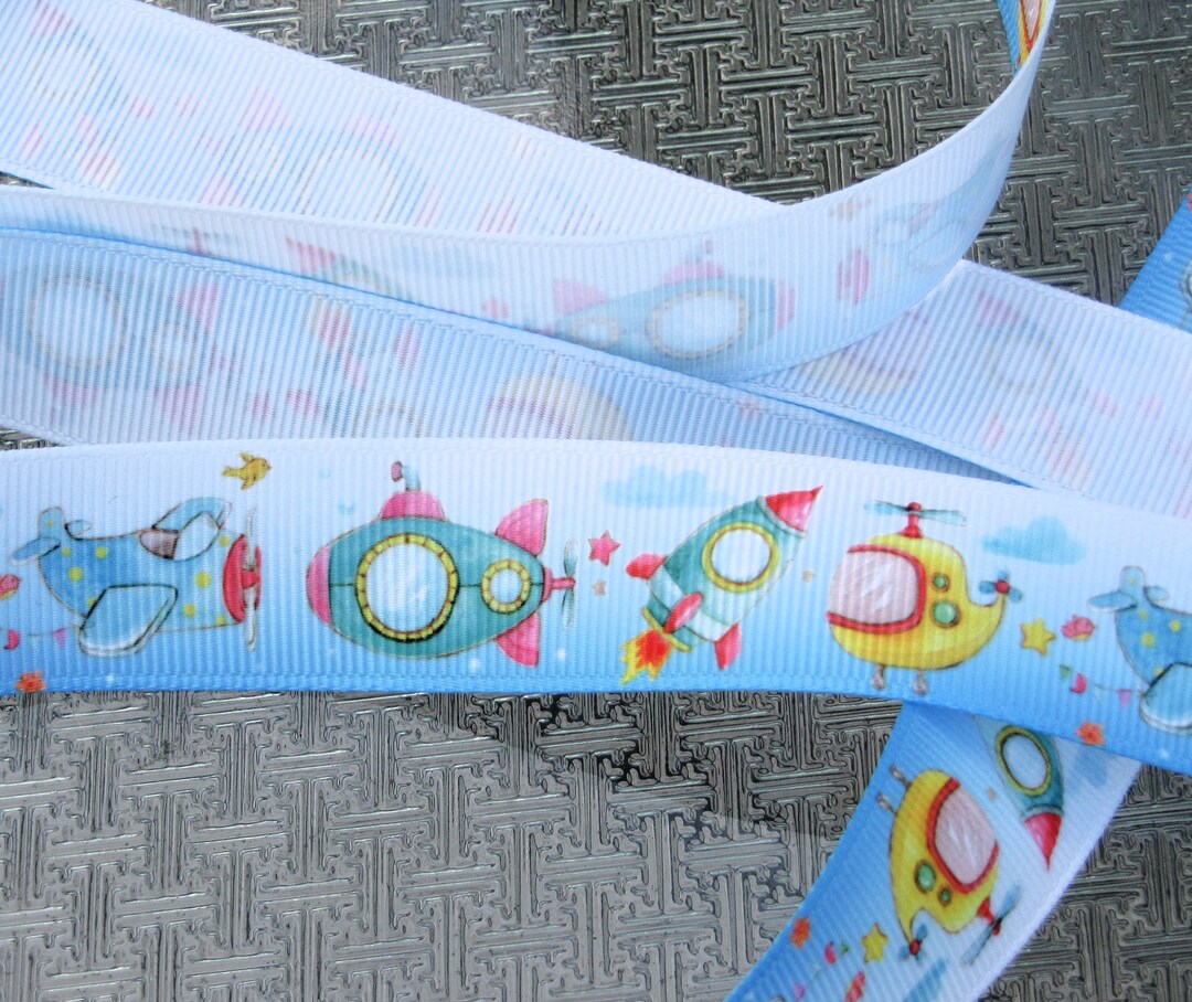 Rockets , Airplanes and Helicopter Grosgrain Ribbon, 7/8 - Etsy
