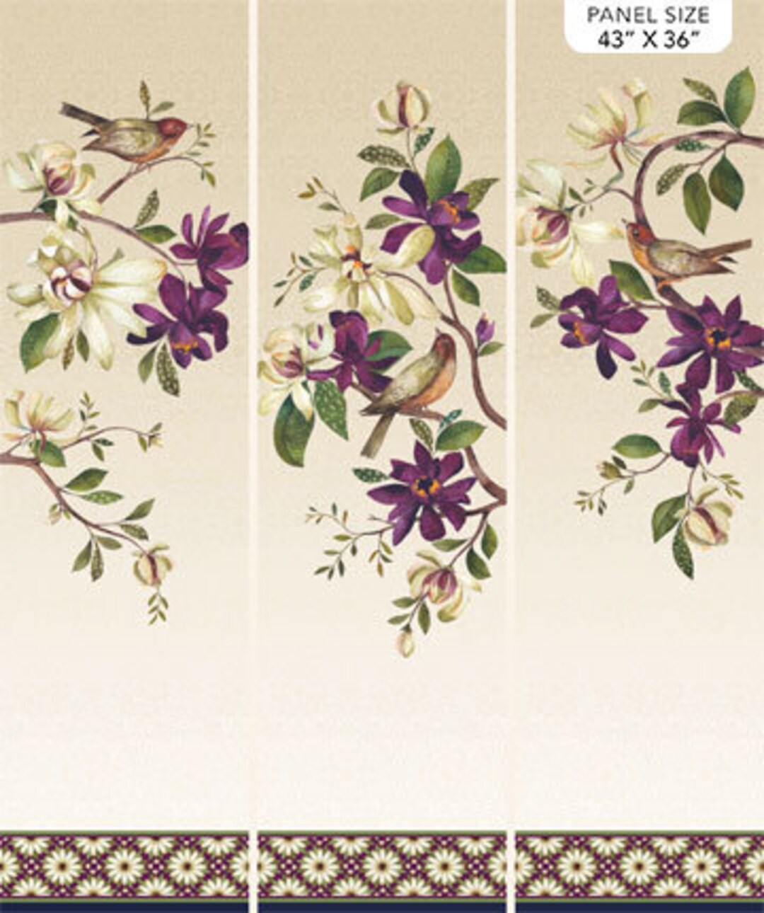 Purple Floral Fabric Quilt Panel , Avalon, Northcott - Etsy