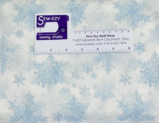 Blue Snowflake Cotton Fabric- Frosty Layered - by the HALF YARD- Soft ...