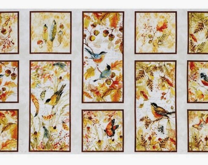 Fall Bird Fabric Panel, Forest Dance by Wilmington - Etsy