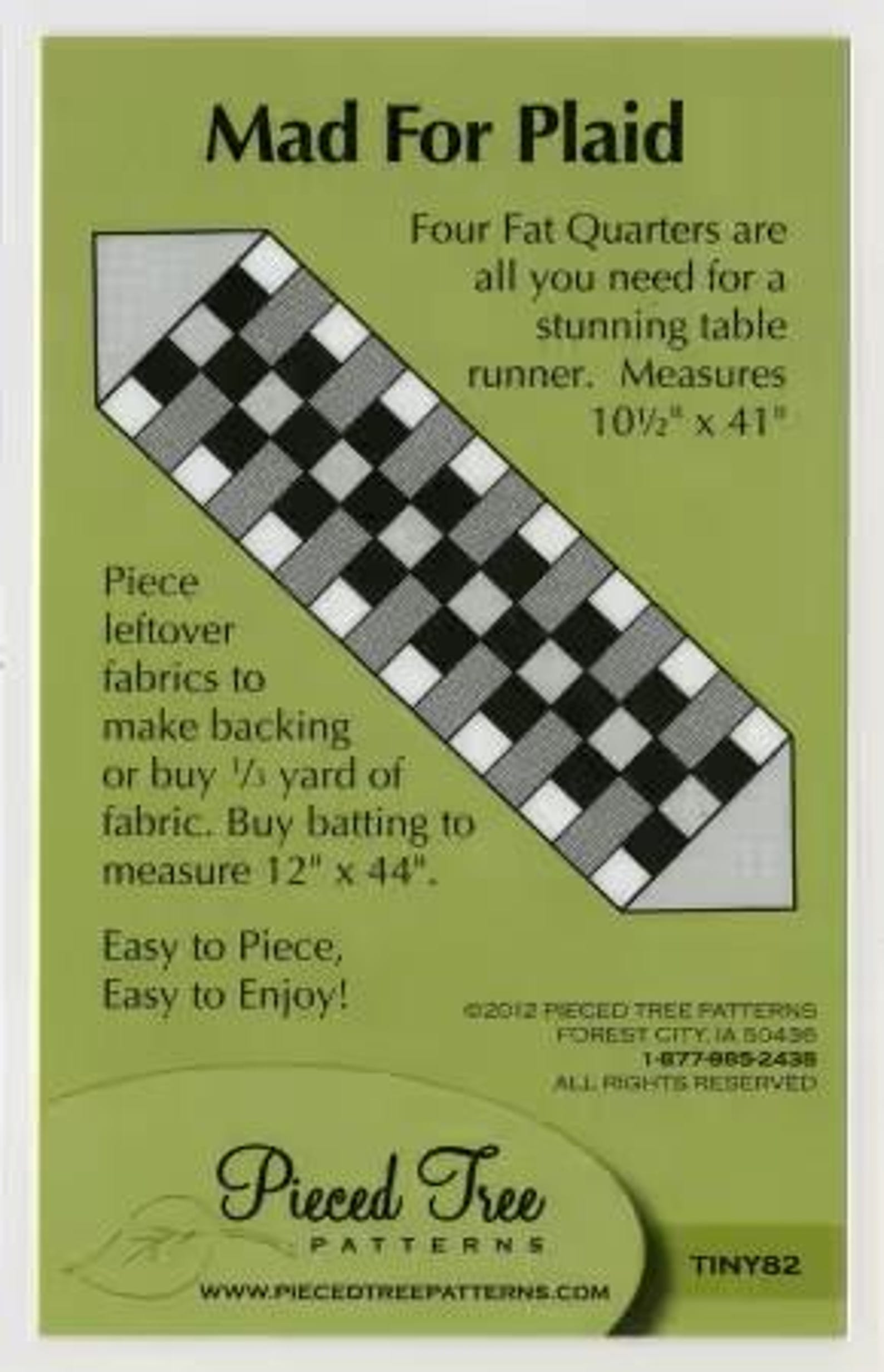 Table Runner Quilt Pattern - Mad About Plaid, Pieced Tree Patterns,10-1 ...
