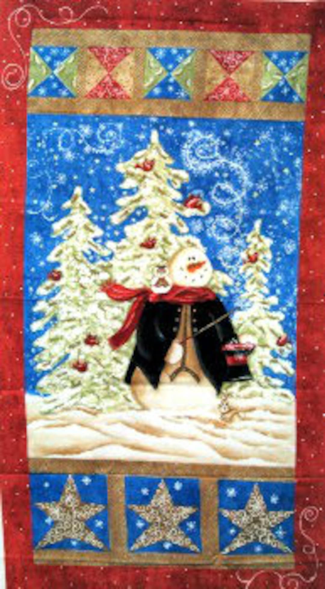 Snowman Panel-christmas Fabric Panel, Snowman, Winter Magic Quilt Panel ...