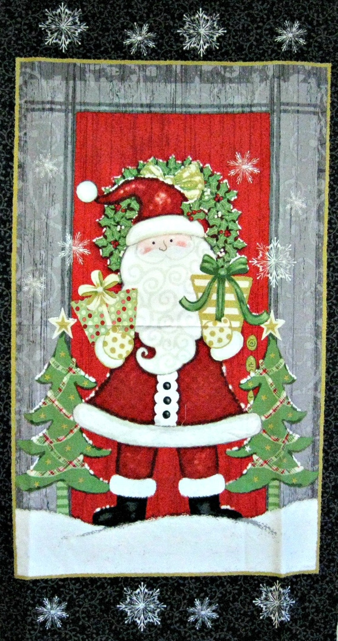 Welcome Santa Quilt Panel winter Greetings - Etsy