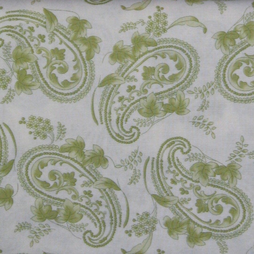 Green Paisley Fabric, Windsor Lane, Moda, by the Half Yard - Etsy