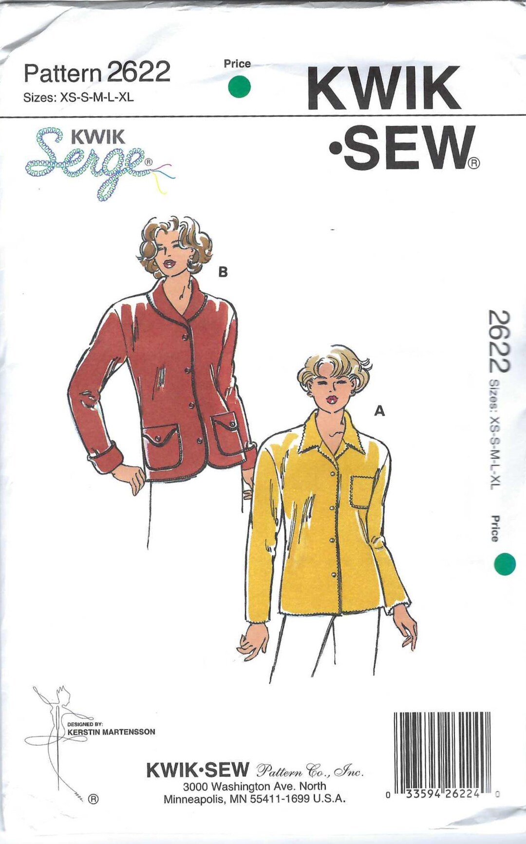 Kwik Sew #2622 Ladies Shirt Sewing Pattern - Vintage Style for Polar ...
