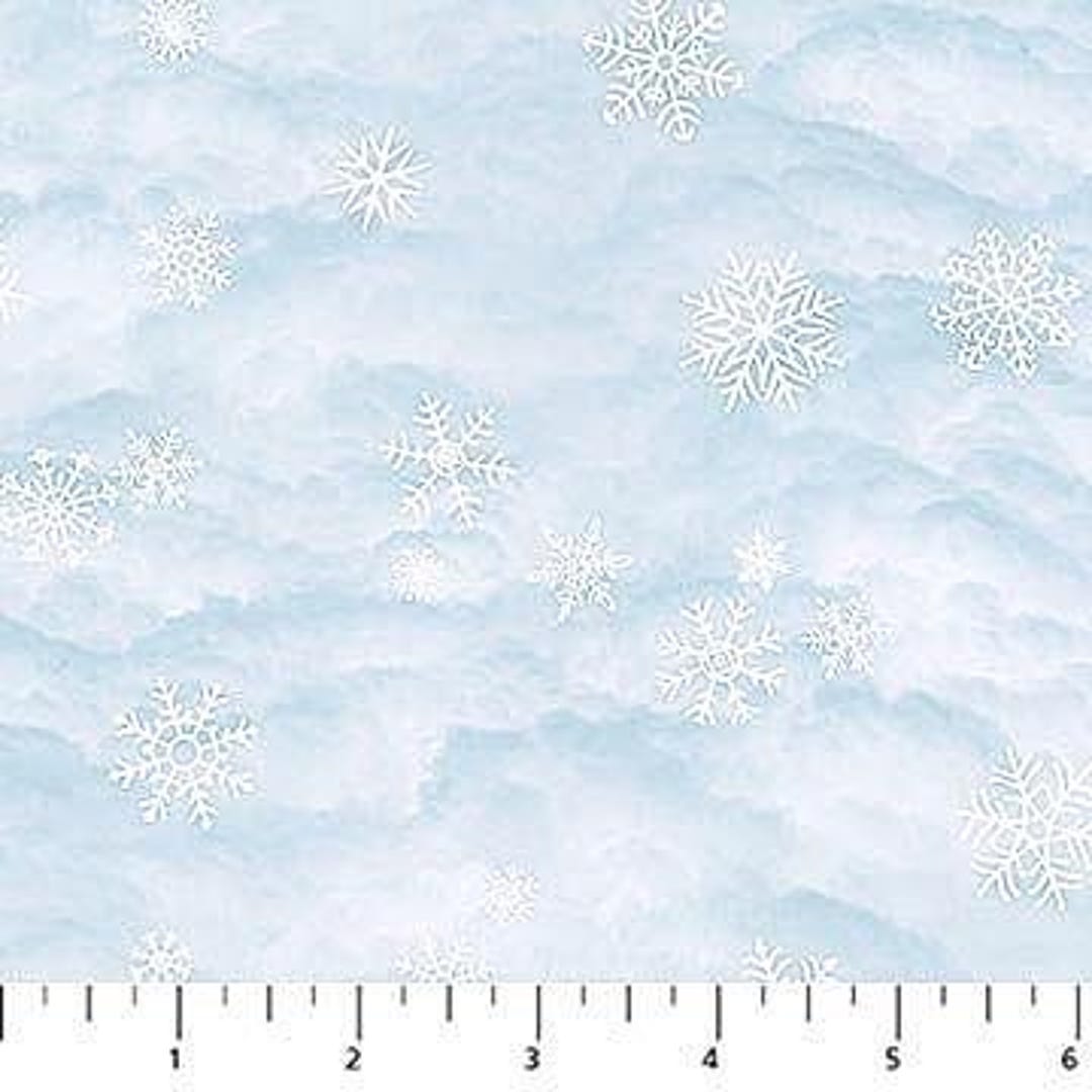 Blue Snowflake Cotton Fabric, by the HALF YARD - Silent Night Northcott ...