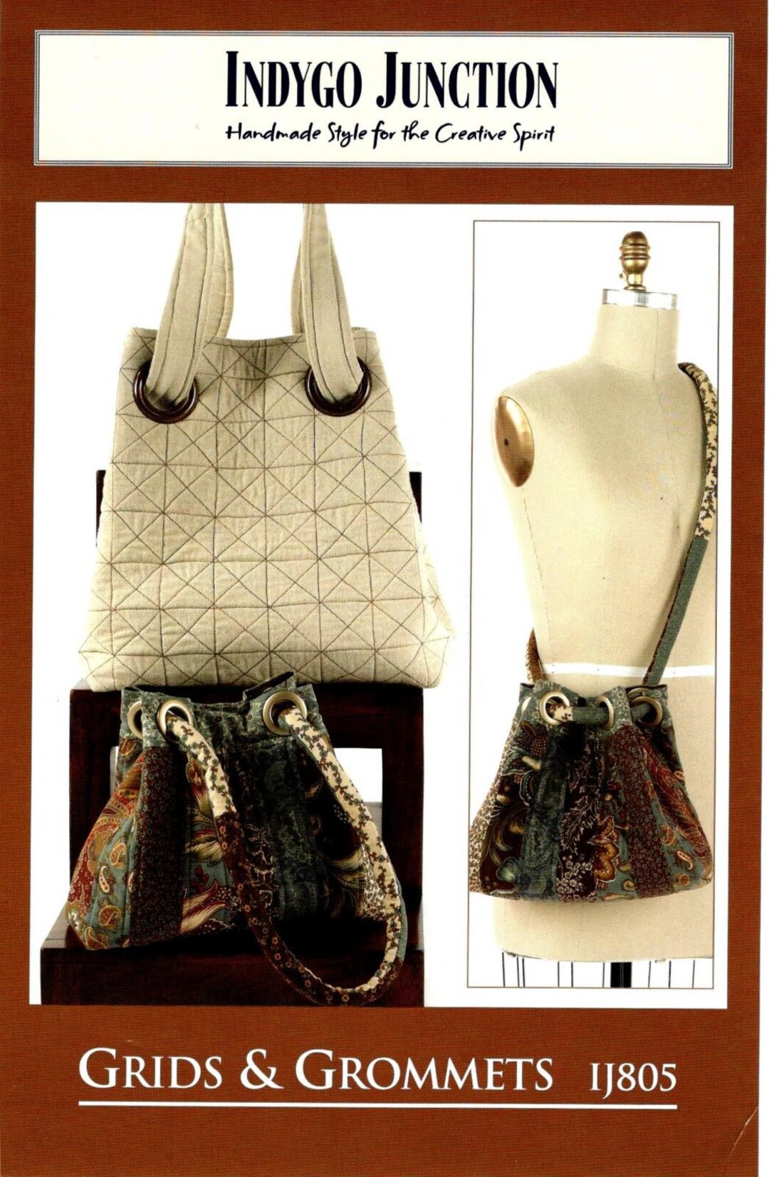 Grids & Grommets Bags Sewing Pattern by Indygo Junction IJ805 New ...