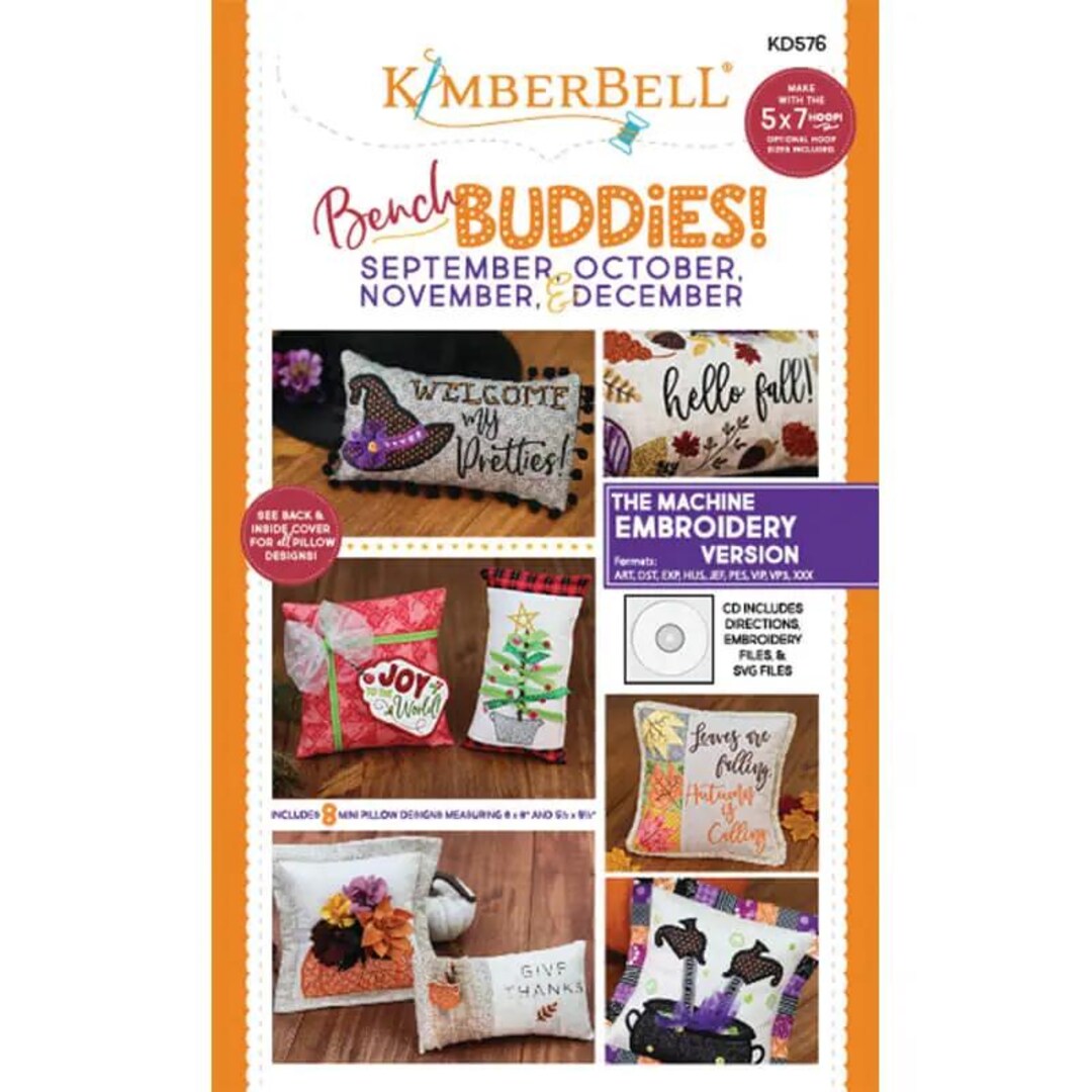 Kimberbell -machine Embroidery-bench Buddies: Sept, Oct, Nov, Dec-cute ...