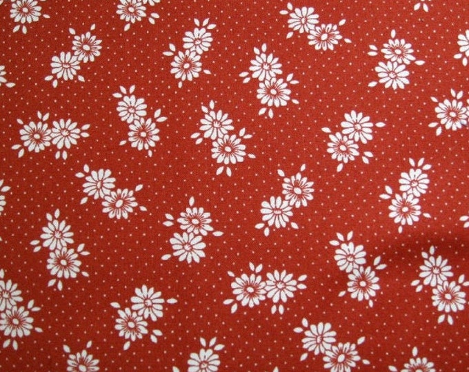 Moda- Red Floral Cotton Fabric by the Yard - Etsy
