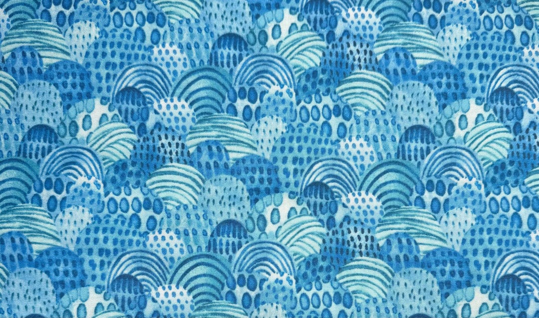 Blue Sea Cotton Fabric ,northcott Out to Sea , by the HALF YARD ...