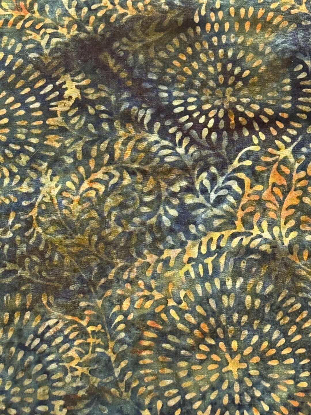 Green Swirl Leaf Fern Batik Cotton Fabric , Island Batik, by the Half ...