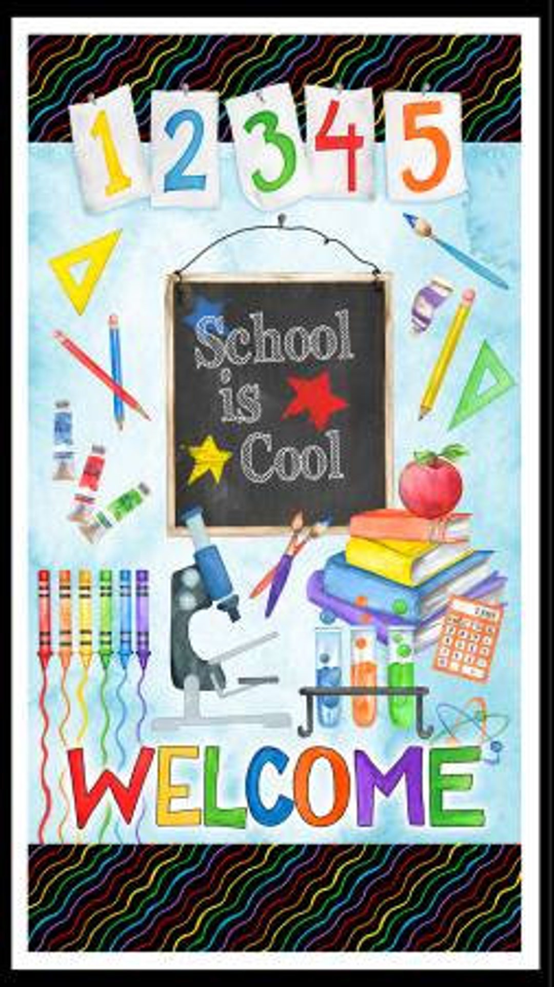 School is Cool Panel by Wilmington Prints ,mink, Nancy - Etsy