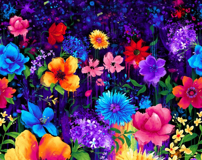 Night Bloom Panel by Timeless Treasures - Etsy