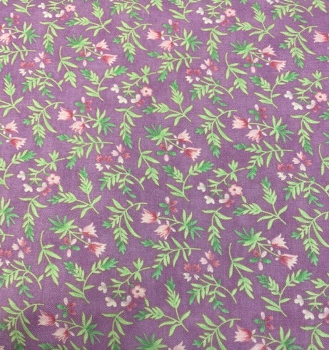 Purple Floral Cotton Fabric, Little Romance, Moda, April Cornell, by ...
