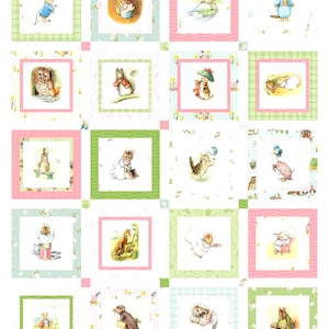 Peter Rabbit Cotton Fabric Panel , Peter Rabbit and Friends ,36 X 43 ...