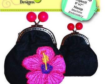 ITH in the Hoop Gem Shaped Coin Pouch Machine Embroidery Design - Etsy