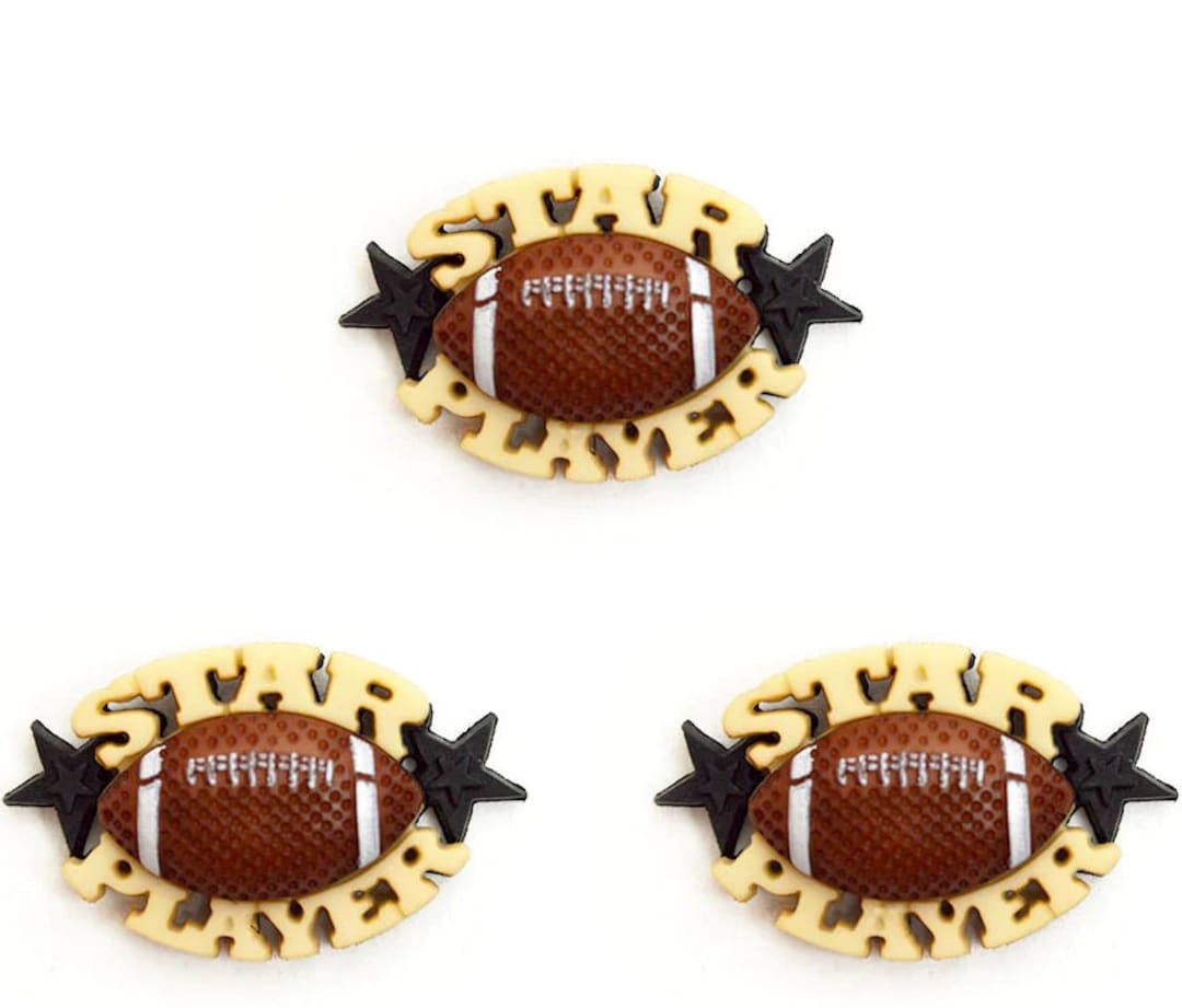 Football Button Pack,embellishments, Star Player, - Etsy