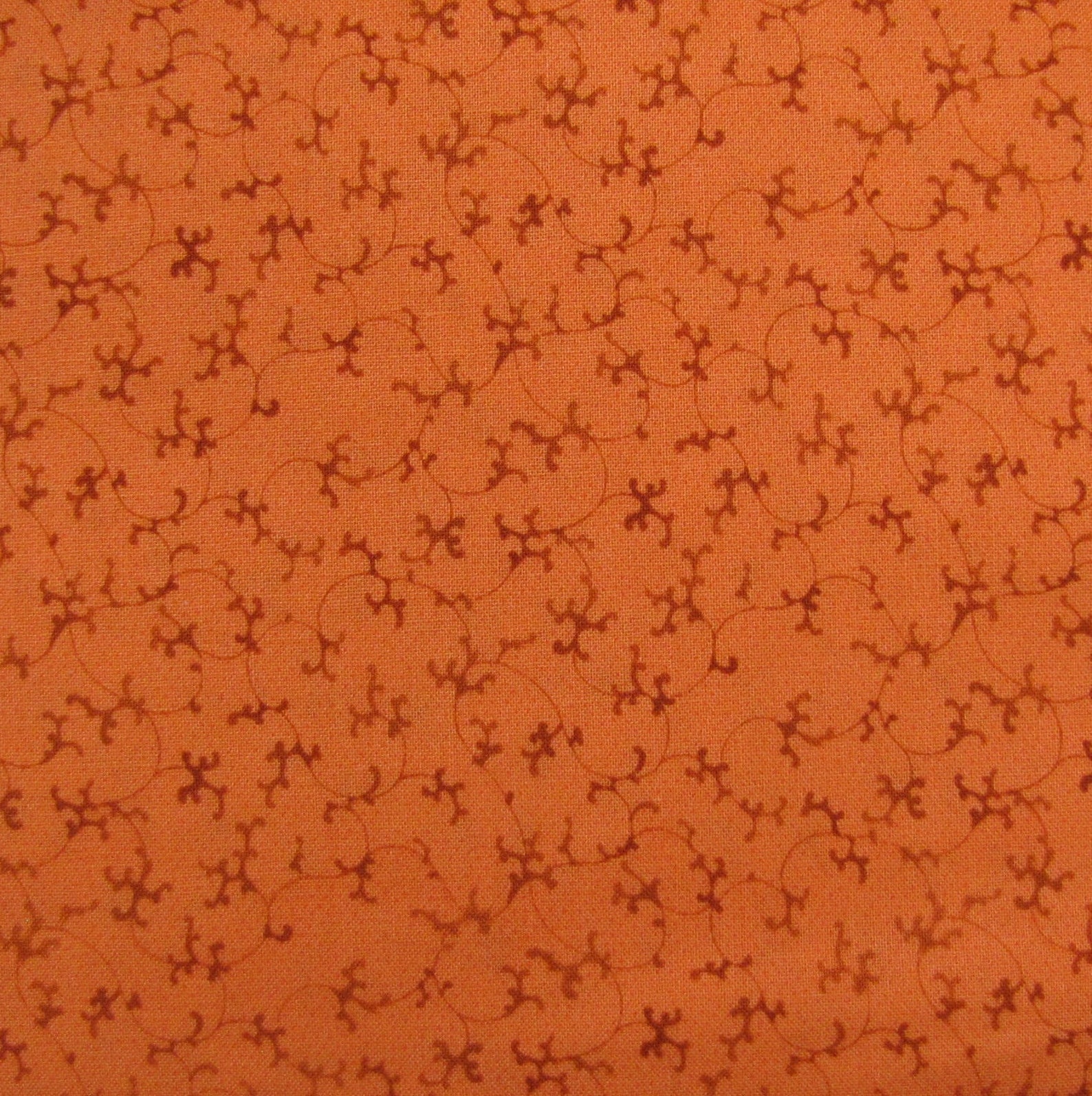 Orange Cotton Fabric small Vine Stoffabricfabric by the - Etsy