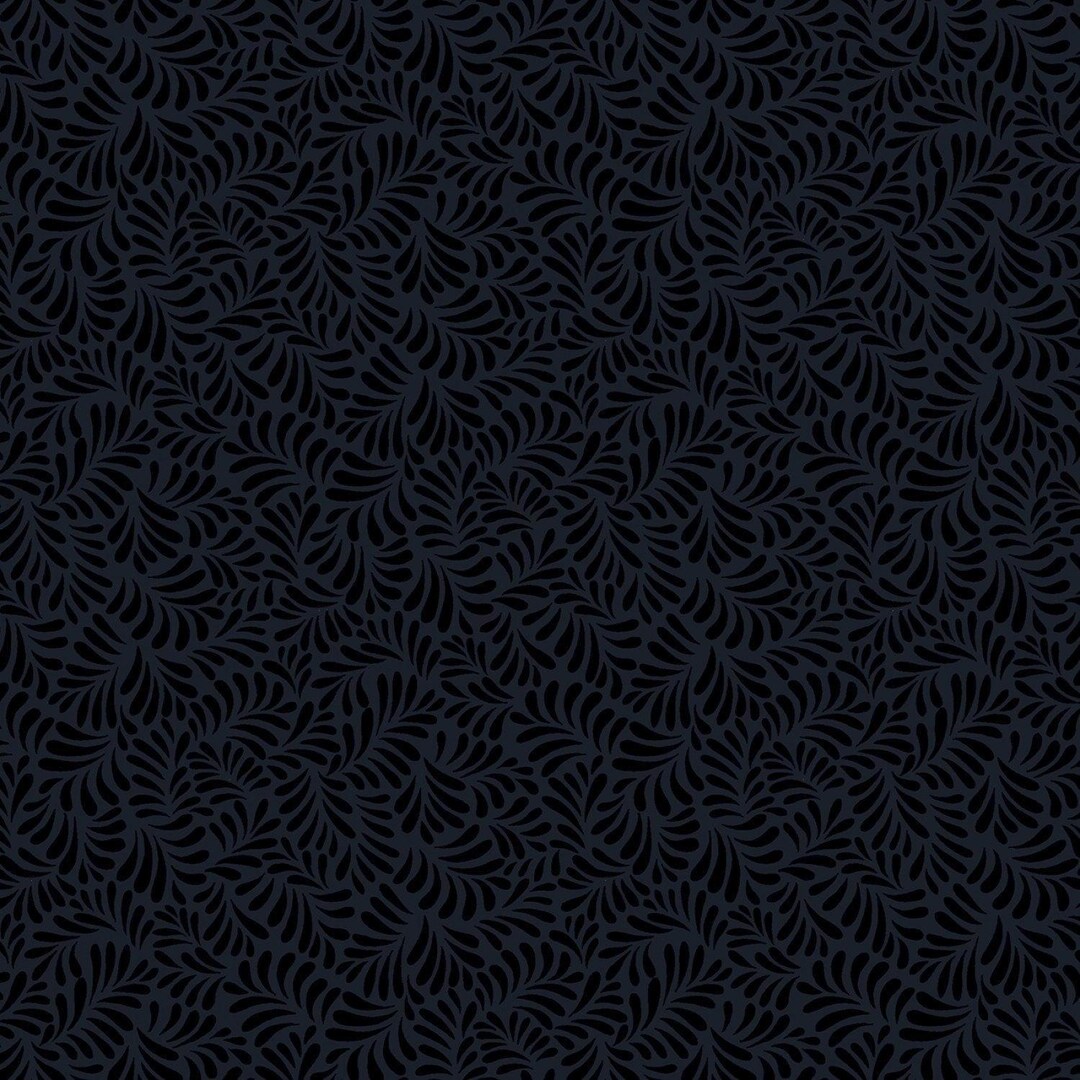 Black Leafy Scroll Cotton Fabric- Wilmington Prints by the HALF YARD ...