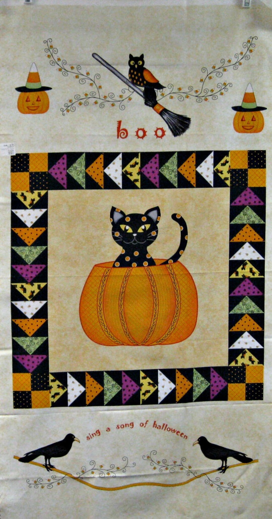 Halloween Quilt Panel, Not so Spooky, Black Cat Panel- Rare Find! - Etsy