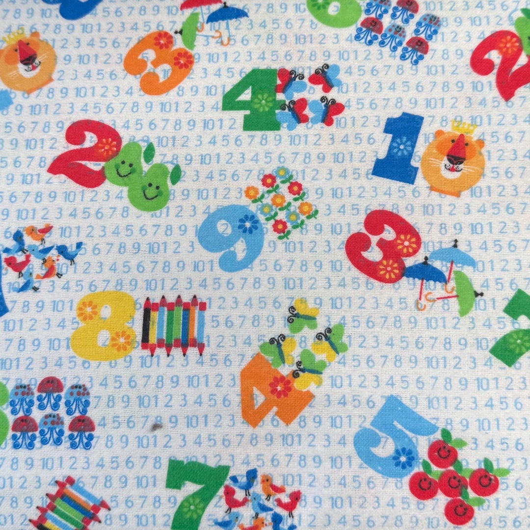 Numbers Primary Cotton Fabric Flannel- Colors by A.E. Nathan,by the ...