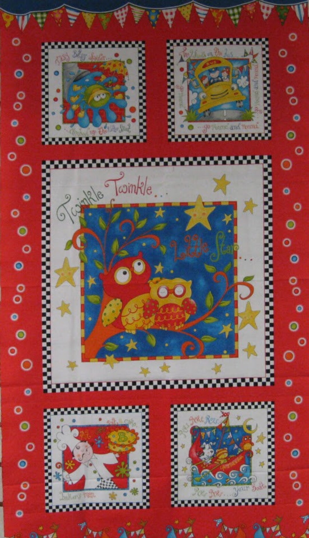 Rhyme Time Baby Fabric Panel Owl Twinkle Twinkle Henry - Etsy
