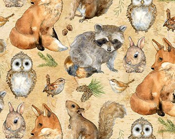 Woodland Animals Cotton Fabric , Tender Wood , Northcott by the Yard - Etsy