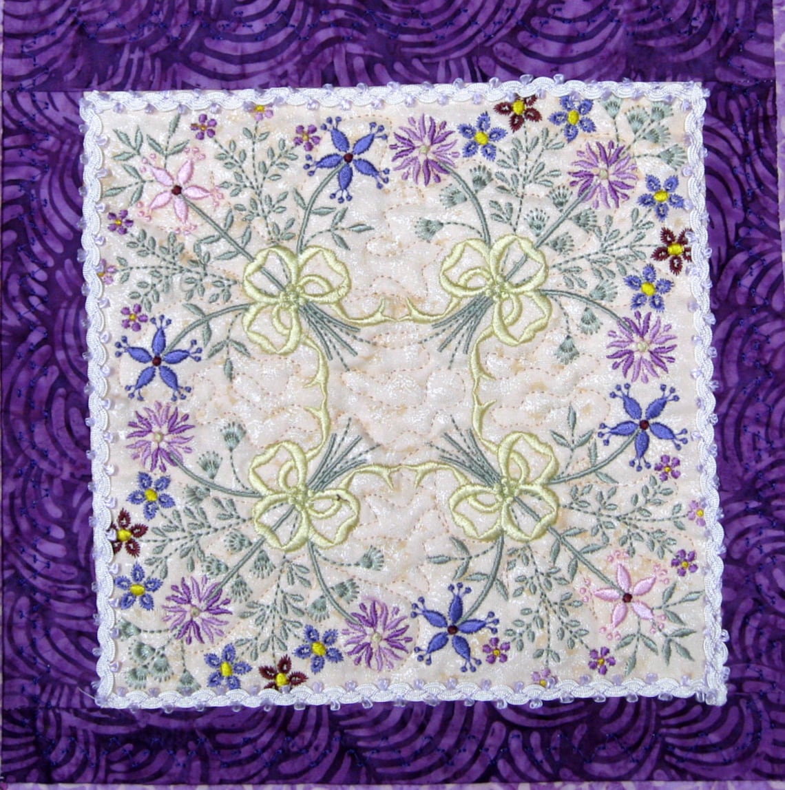 Janet Sansom Floral Quilt Embroidery Software Brides Bouquet | Etsy