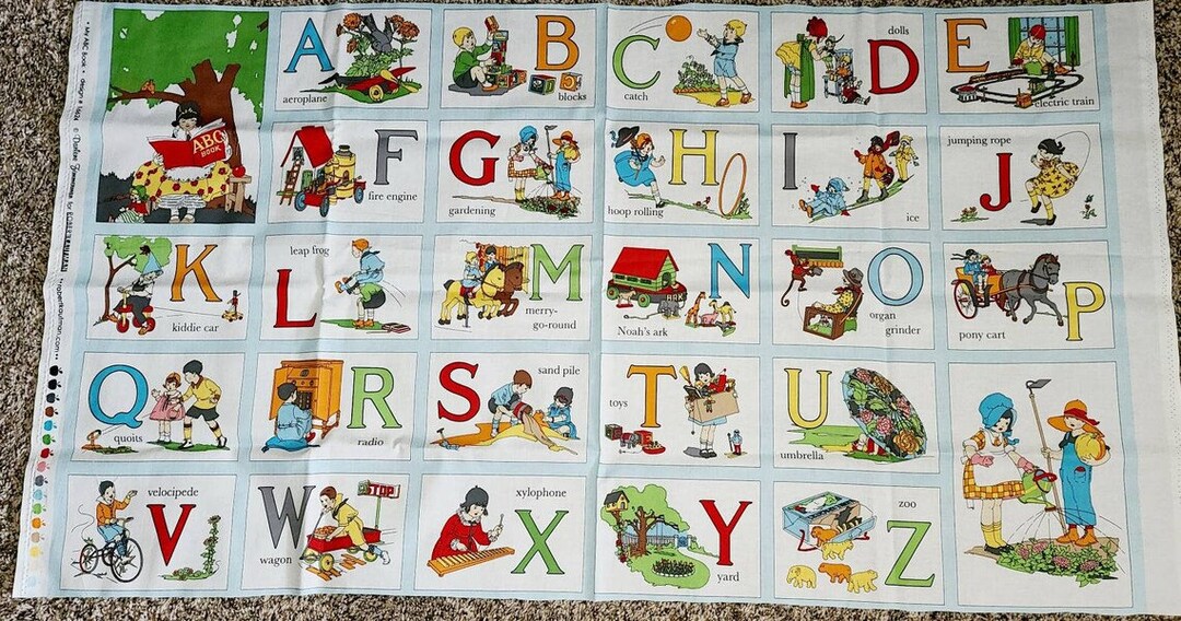 My ABC Book Cotton Panel Fabric Denise Zimmerman, Sewing Quilting ...