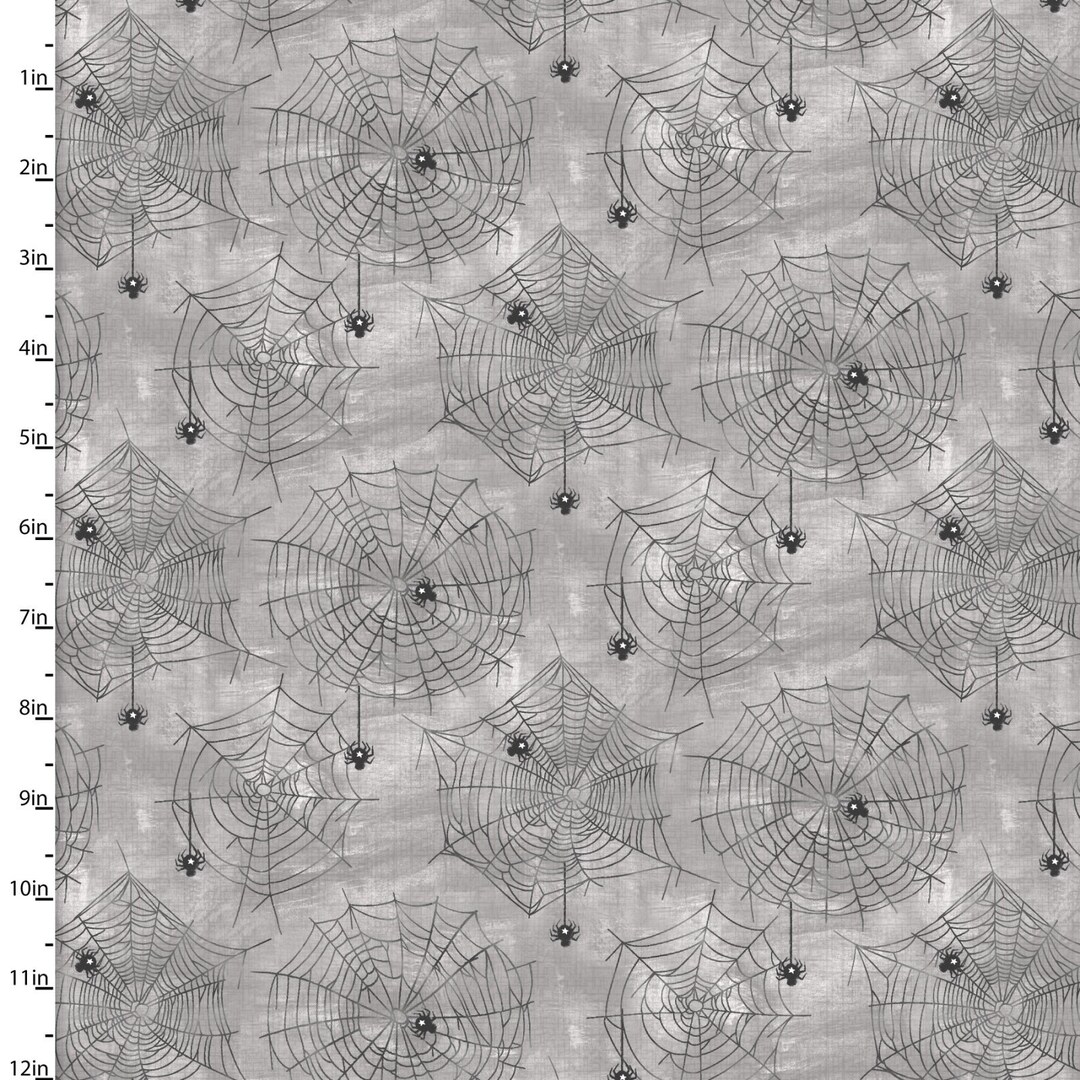 End of Bolt- Spider Web Cotton Fabric, 30" X 42"-halloween Cotton ...