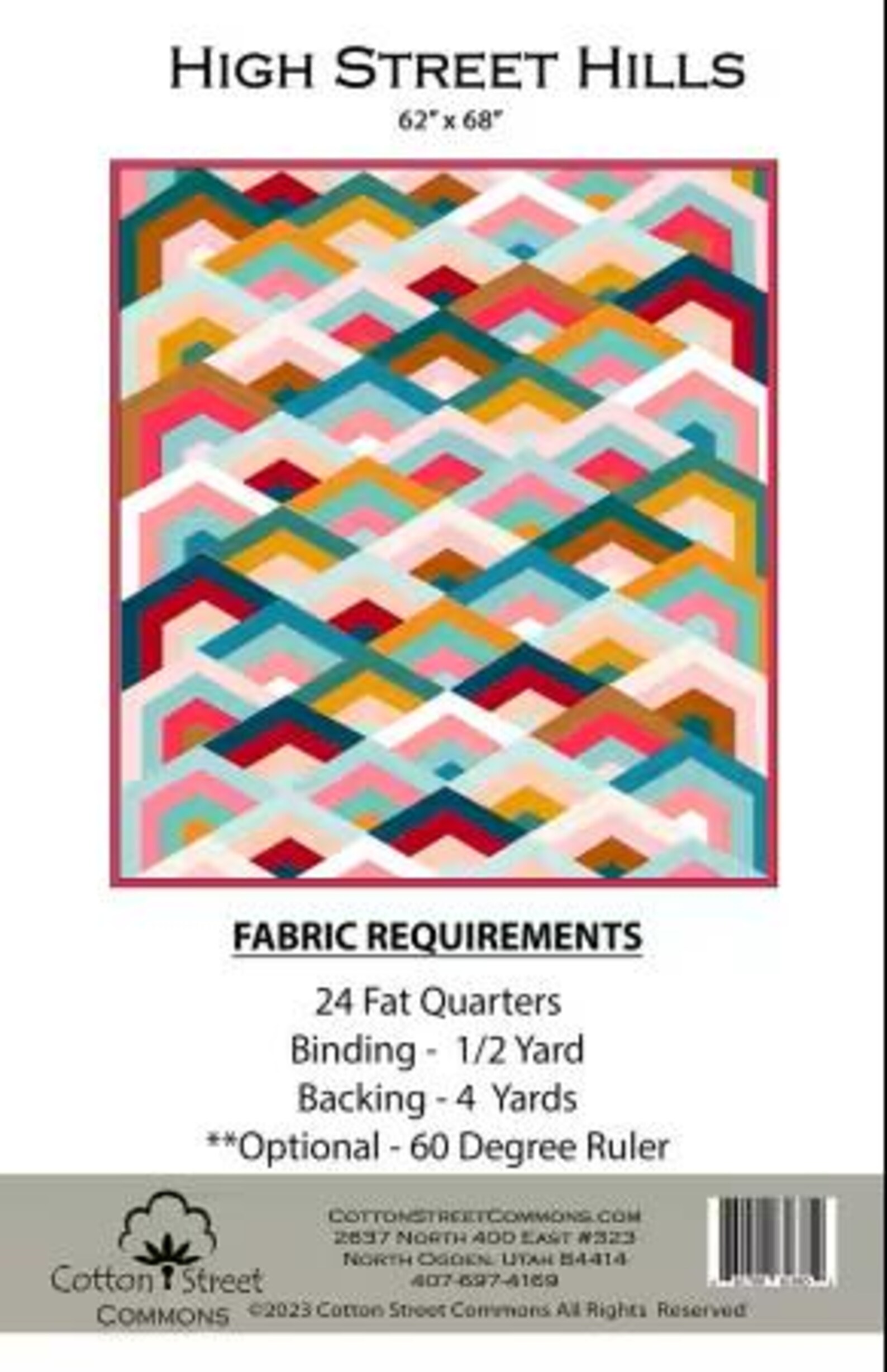 High Street Hills Modern Scrappy Quilt Pattern, 62in X 68in (printed ...