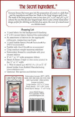 The Secret Ingredient Table Top Display ,made in the Hoop, by Janine ...