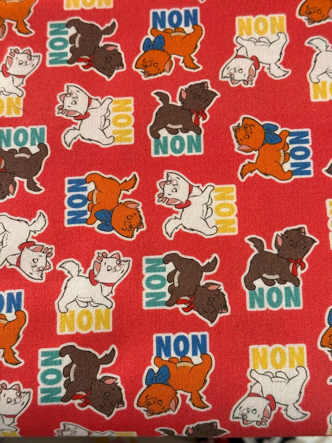 Disney Aristocats Kittens Pink Cat Cotton Fabric, Camelot, by the Half ...