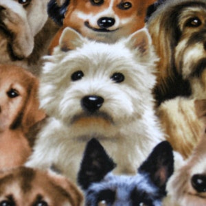 Dog Cotton Fabric, Petpourri Print, Quilting Sewing, Half Yard - Etsy