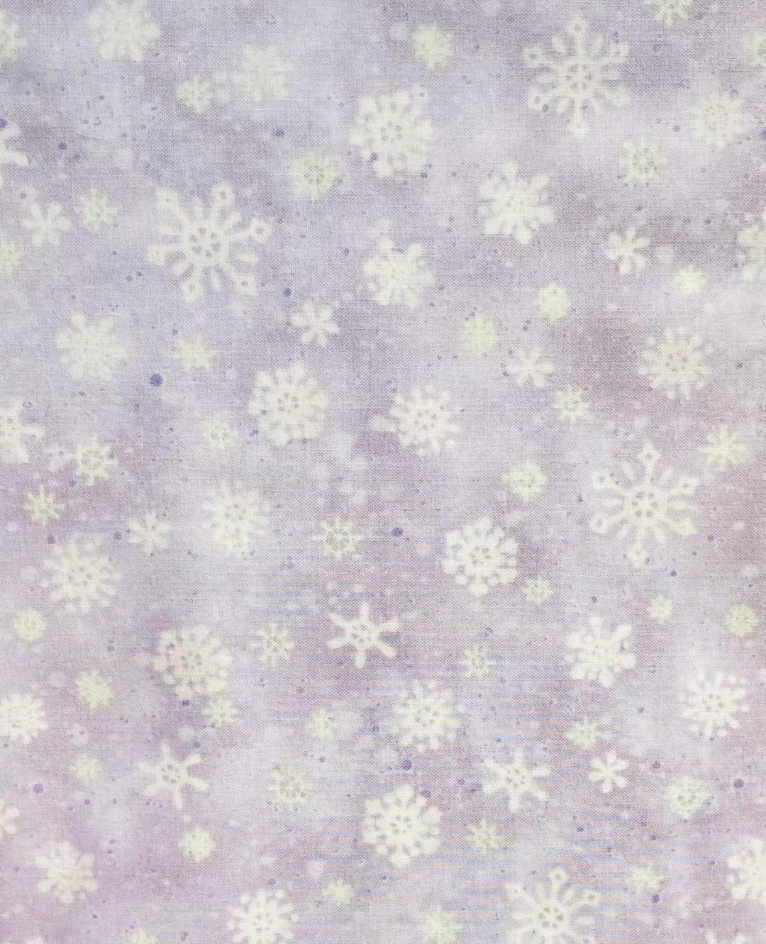 Lilac Snowflake Fabric by the Yard- Frosted Snowflake Cotton Fabric ...